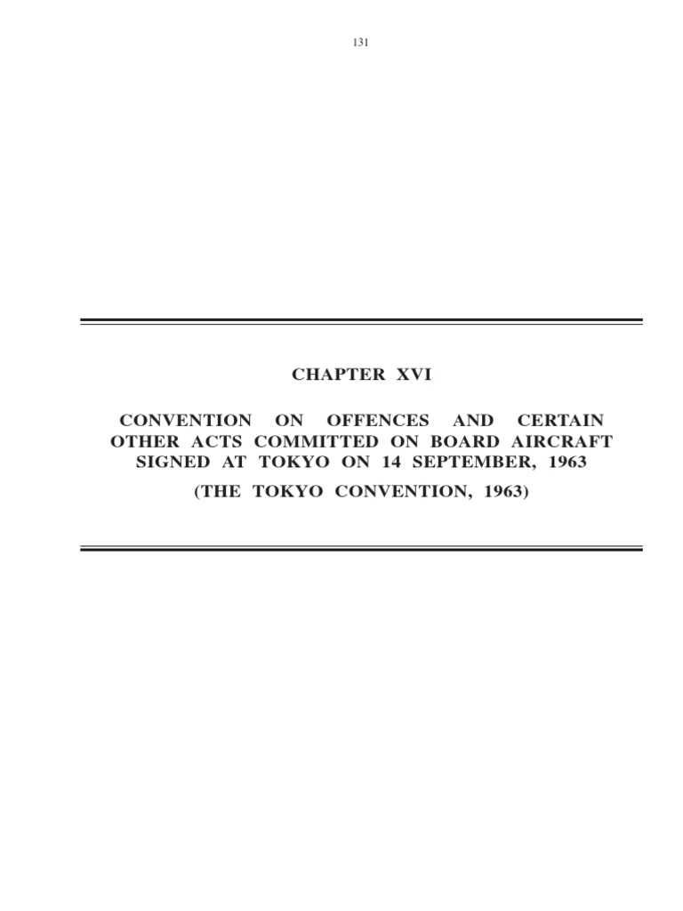 Tokyo Convention 1963 | PDF | European Convention On Human Rights ...