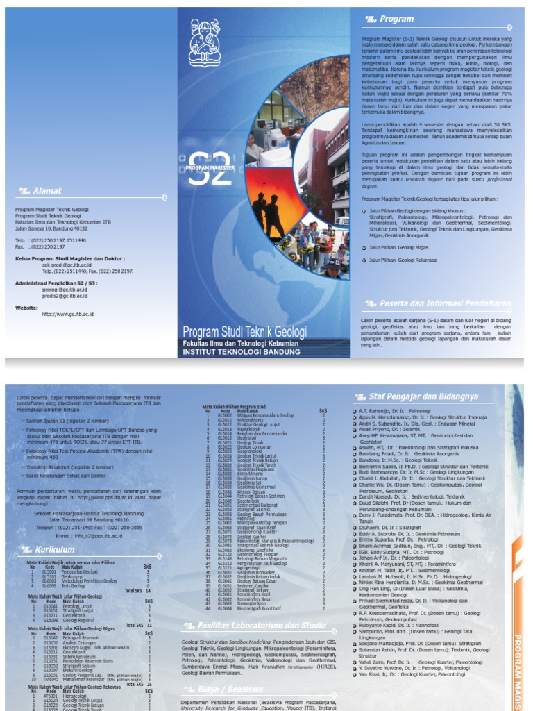 Magister Teknik Geologi ITB: Kurikulum & Pendaftaran | PDF