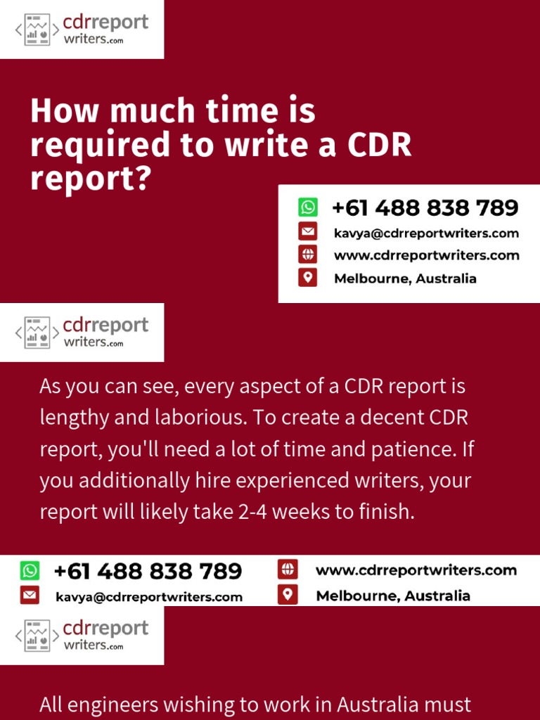 How Much Time Is Required To Write A CDR Report | PDF | Cognition ...
