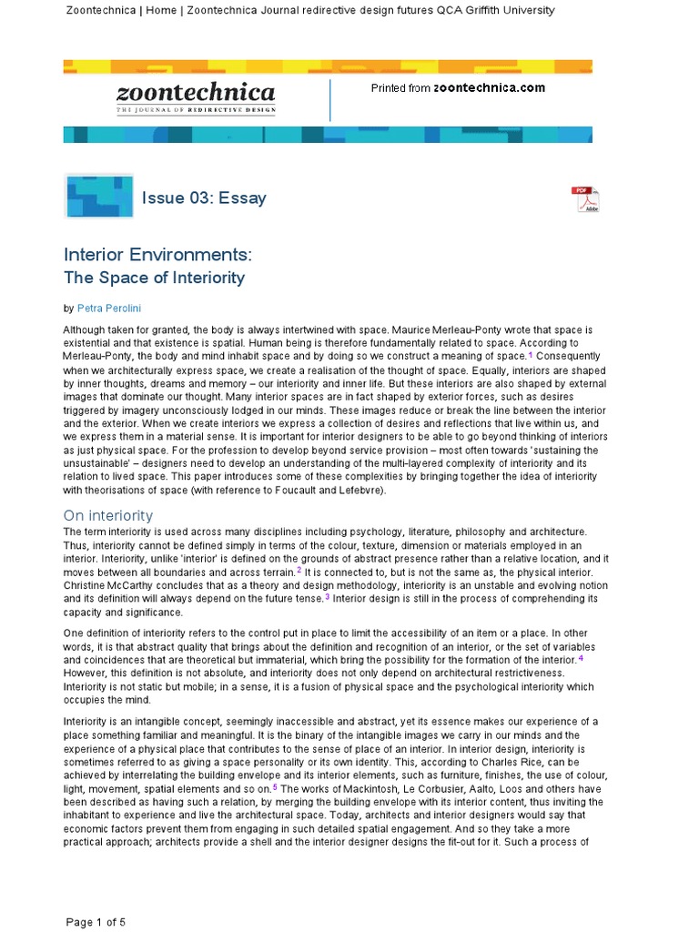 Exploring Interiority in Design | PDF | Space | Thought