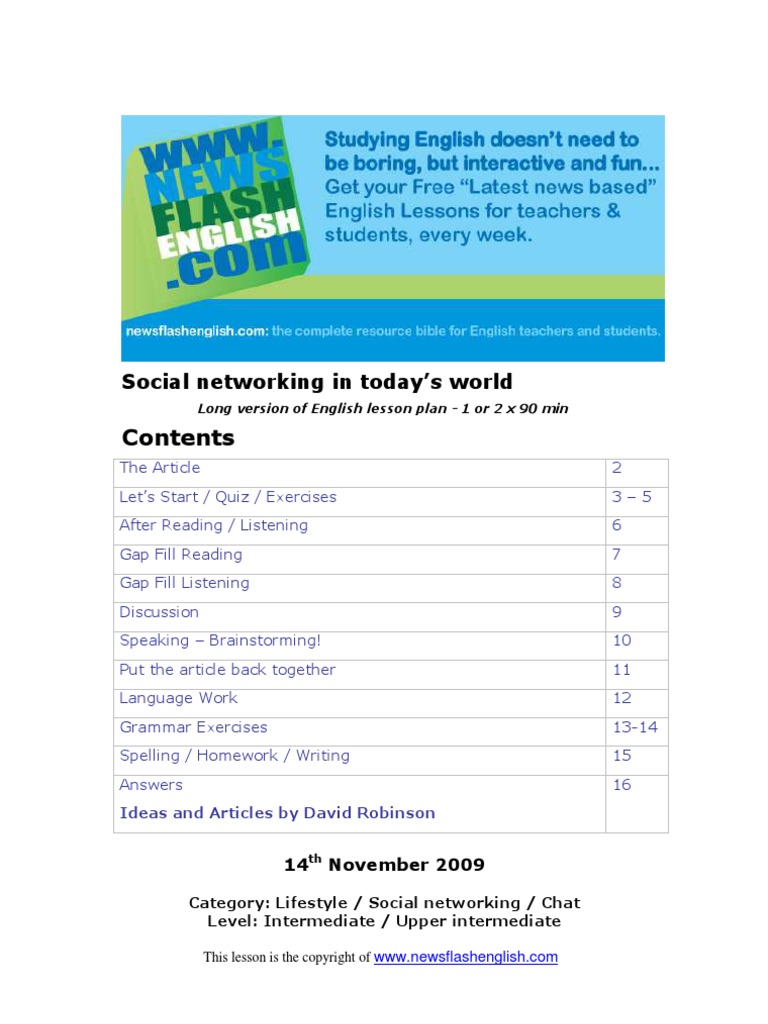 Networking English Lesson | PDF