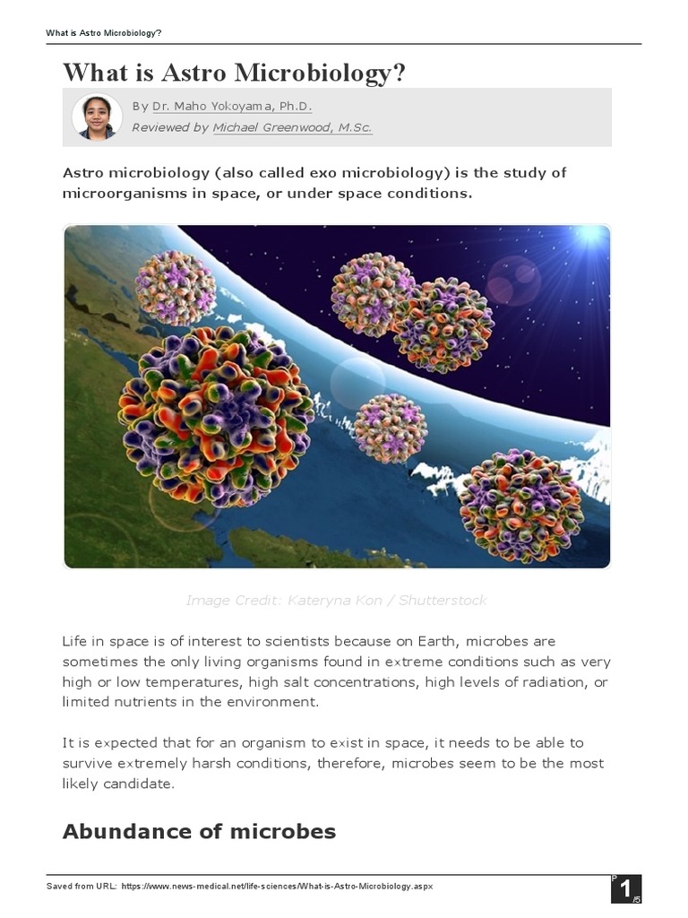 READING ARTICLE - What-is-Astro-Microbiology | PDF | Microorganism ...