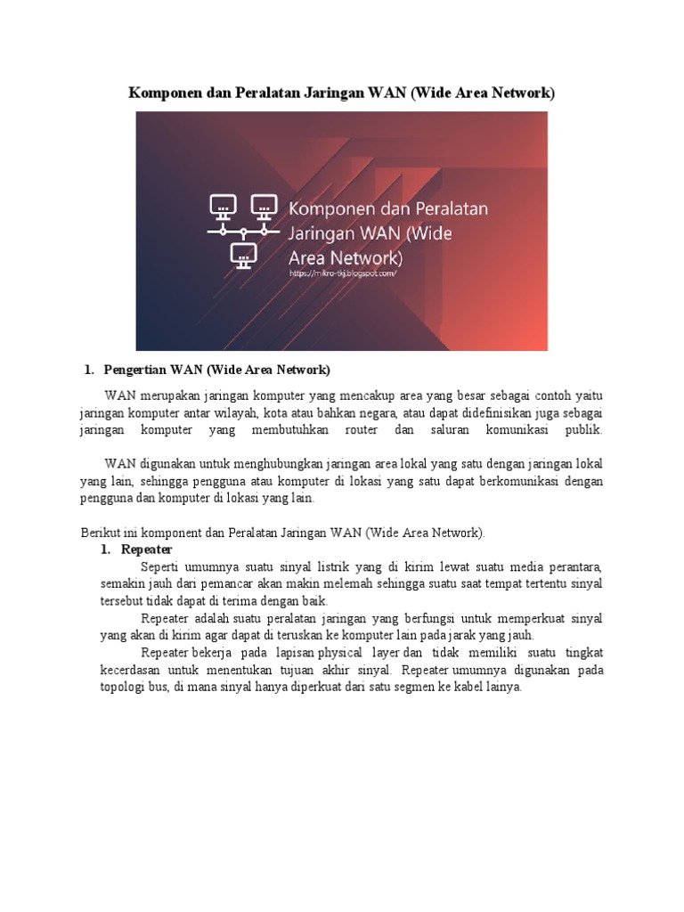 Komponen Dan Peralatan Jaringan WAN | PDF