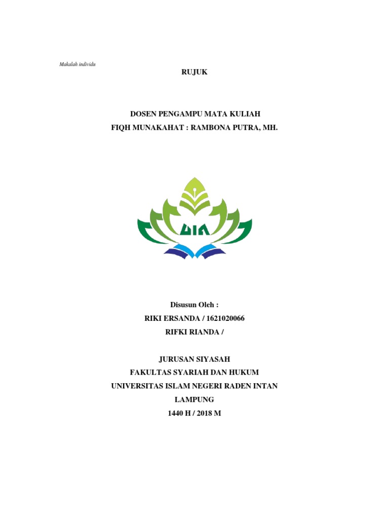 Makalah Rujuk PDF | PDF