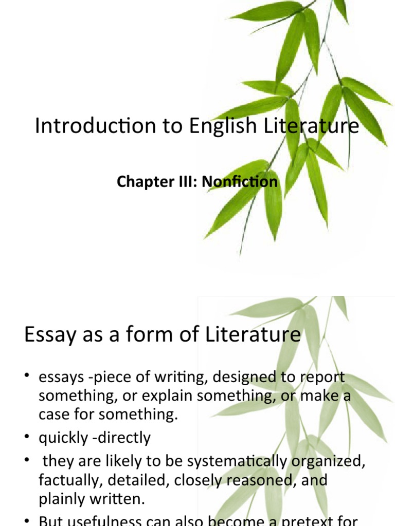 Introduction To English Literature: Chapter III: Nonfiction | Download ...