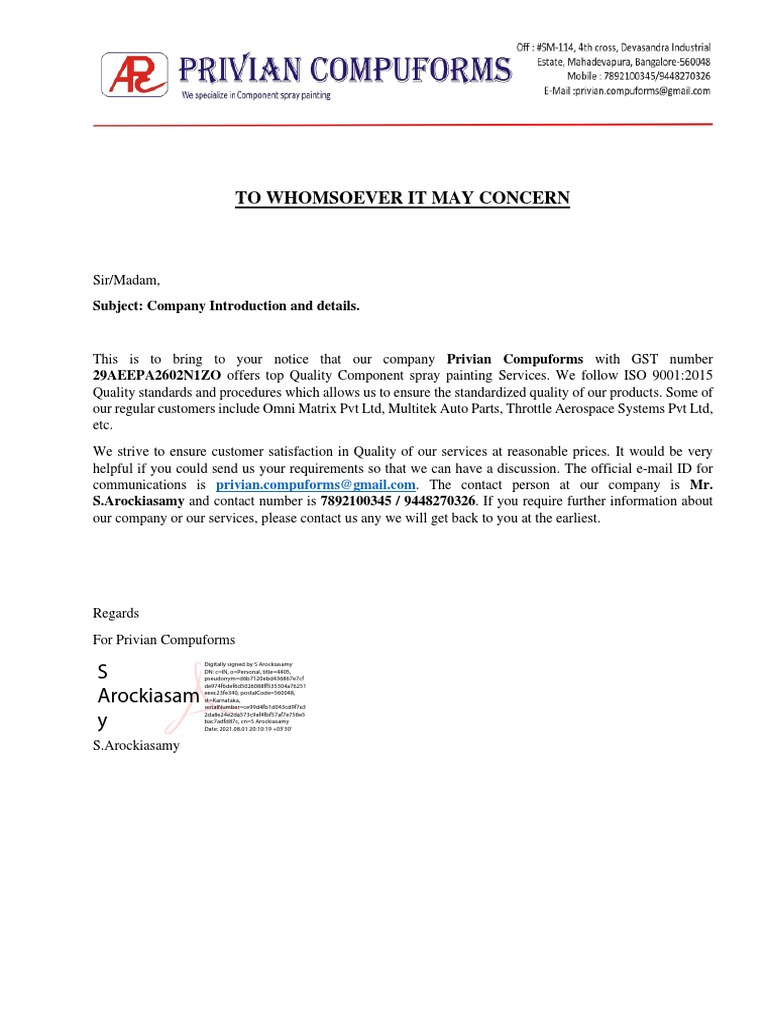 Privian Compuforms | PDF