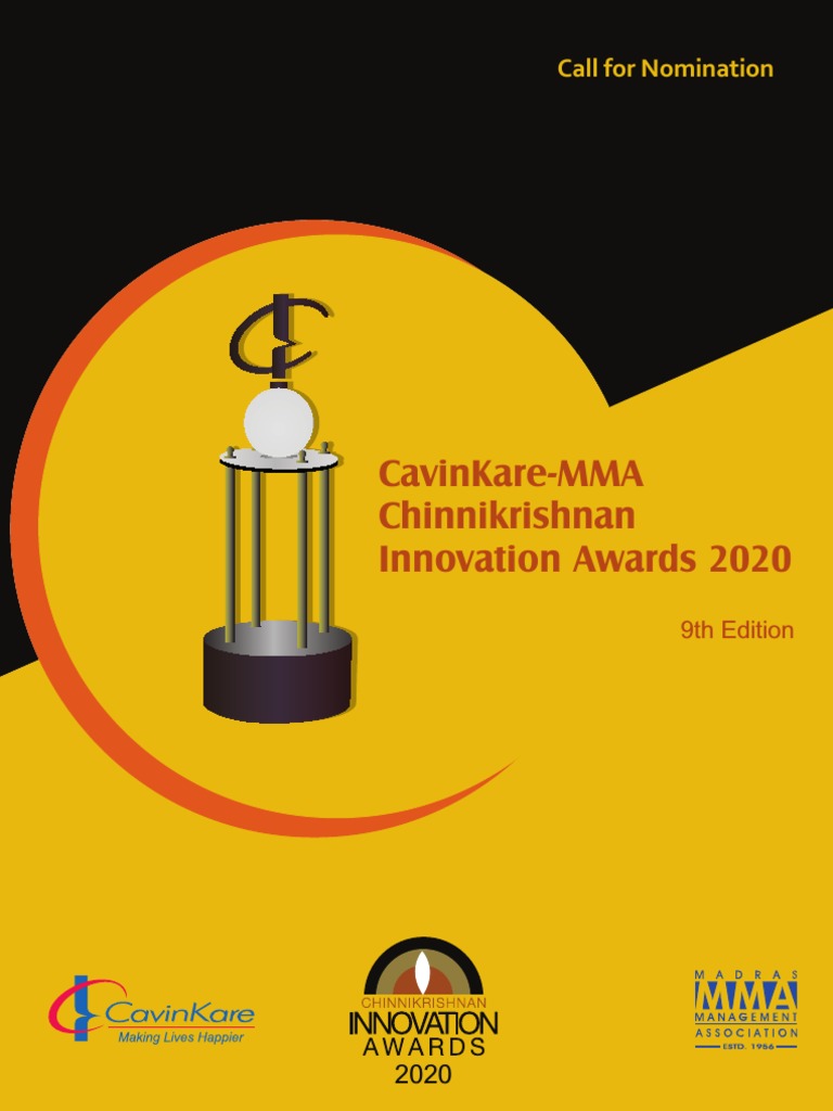 Cavinkare-Mma Chinnikrishnan Innovation Awards 2020: Online ...