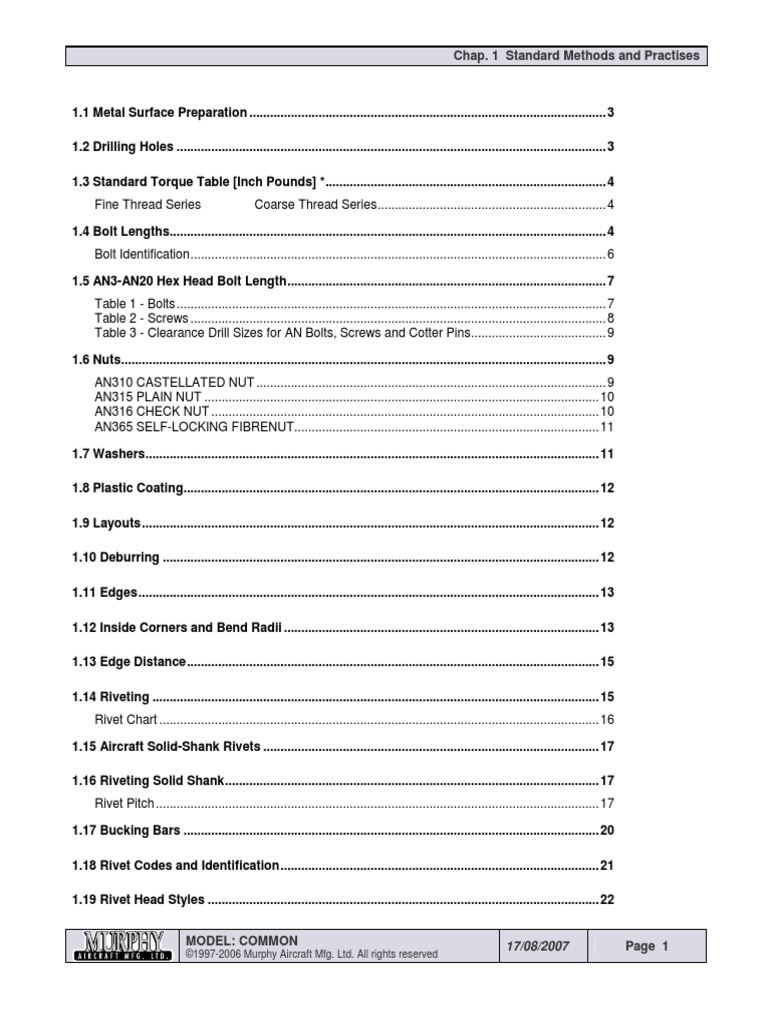 Ch01 Standard Methods and Practises | PDF | Rivet | Screw