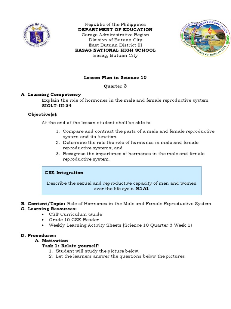 Cse Integration Lesson Plan | PDF | Luteinizing Hormone | Puberty