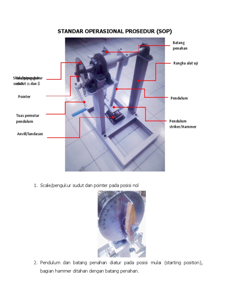 SOP Alat Uji Impak Izod Dan Spesifikasi | PDF