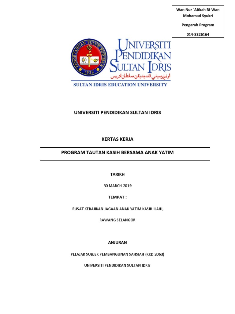 Paperwork Program Anak2 Yatim | PDF