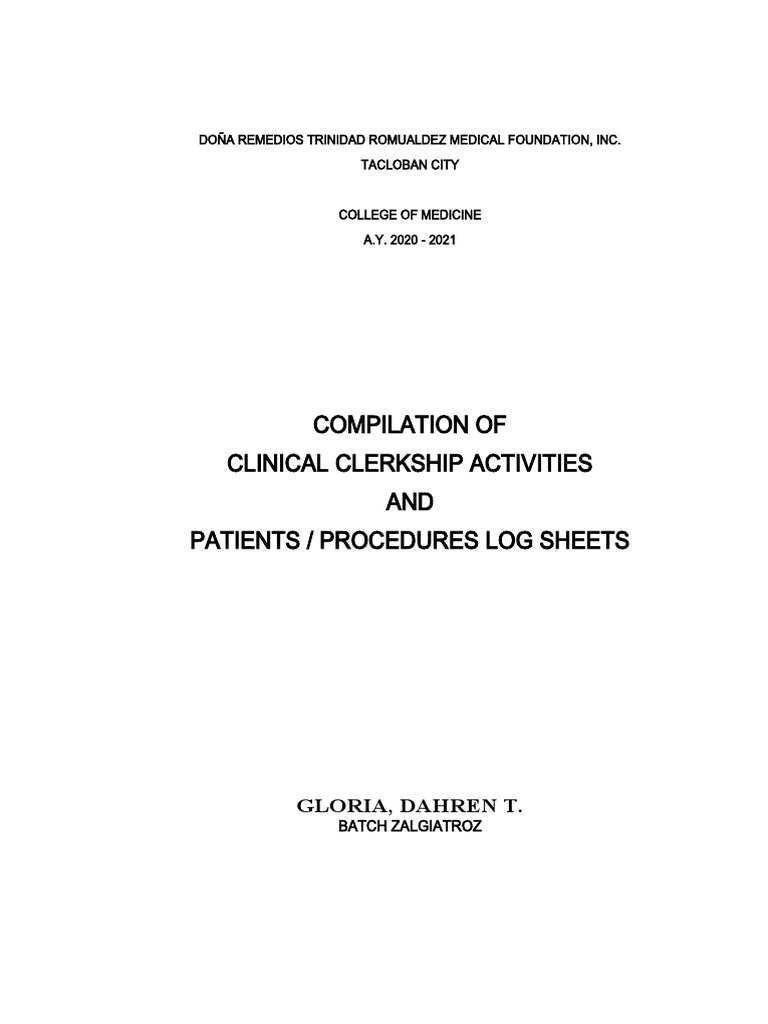 Compilation of Clinical Clerkship Activities AND Patients / Procedures ...