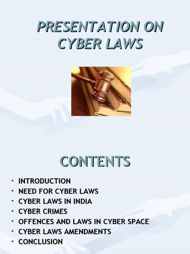 Presentation On Cyber Laws | PDF | Forgery | Identity Theft