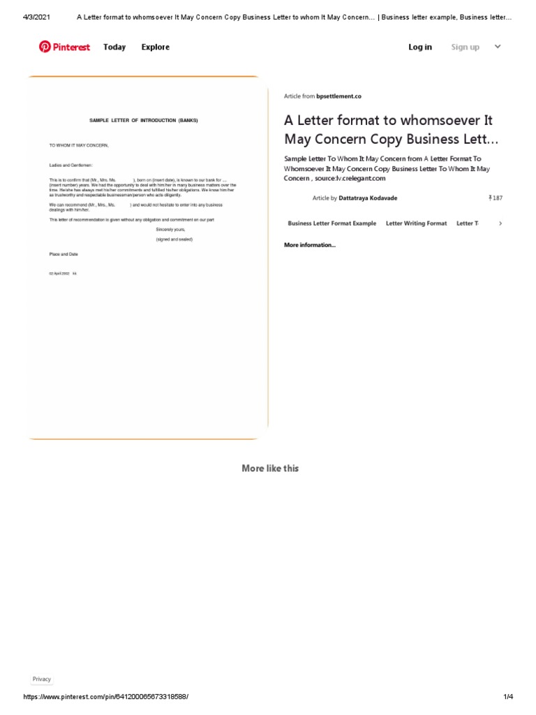 A Concise Overview of Business Letter Formatting and Content for ...