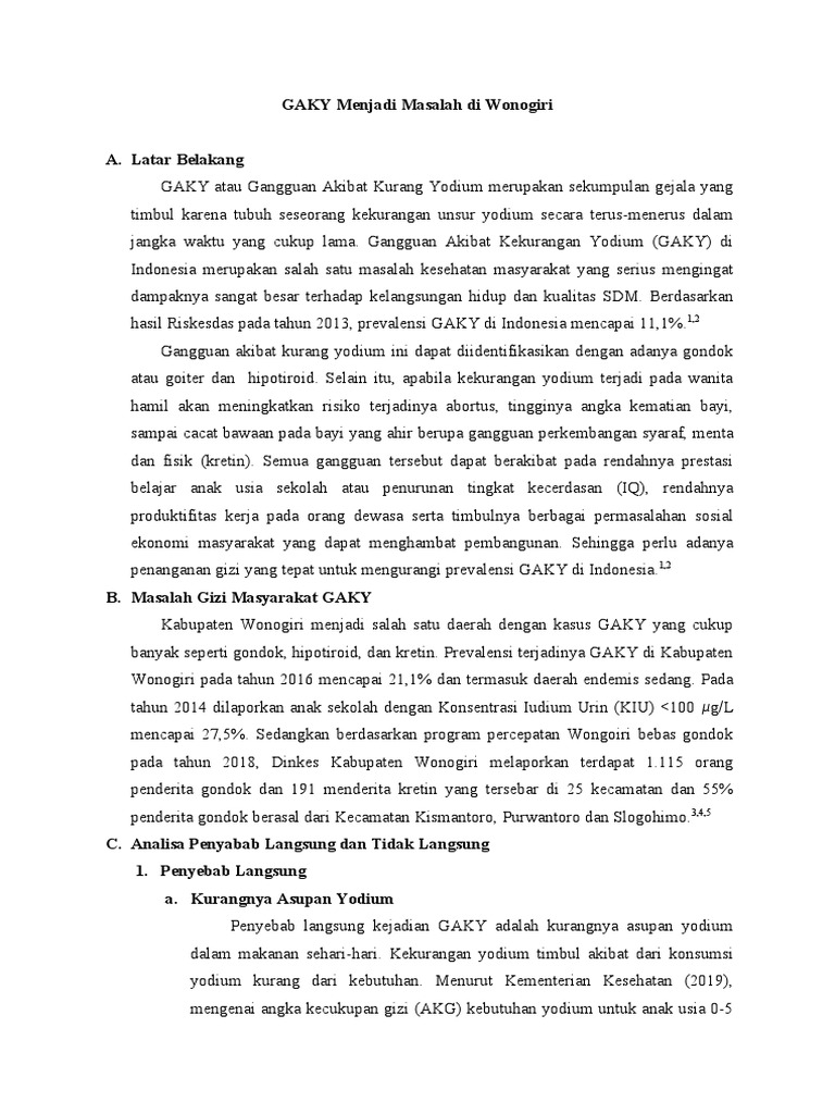 GAKY di Wonogiri: Penyebab dan Solusi | PDF | Pengembangan Diri ...