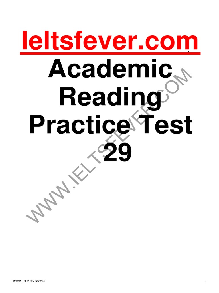 IELTS Fever Academic Reading Test | PDF