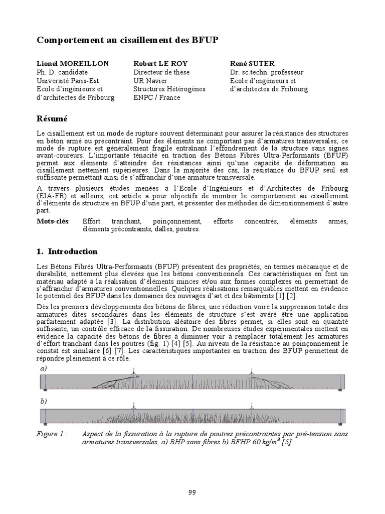 Comportement Au Cisaillement Des BFUP | PDF | Béton armé | Résistance ...