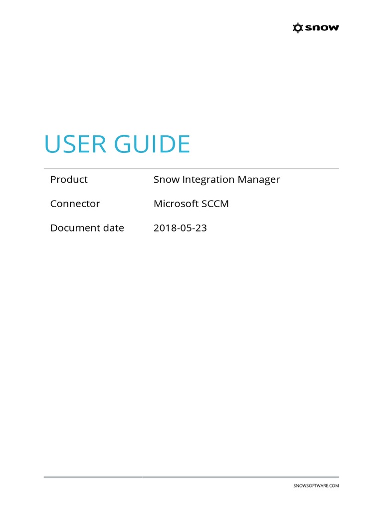 User Guide: Product Snow Integration Manager Connector Microsoft SCCM ...