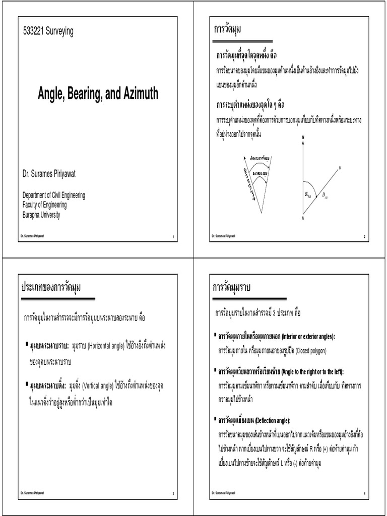 Unit 5-Bearing and Azimuth Angles | PDF