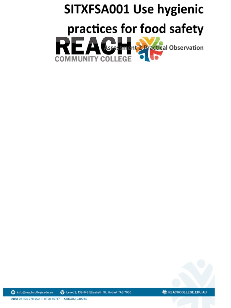 Demonstrating Food Safety Practices Through Practical Observation | PDF ...