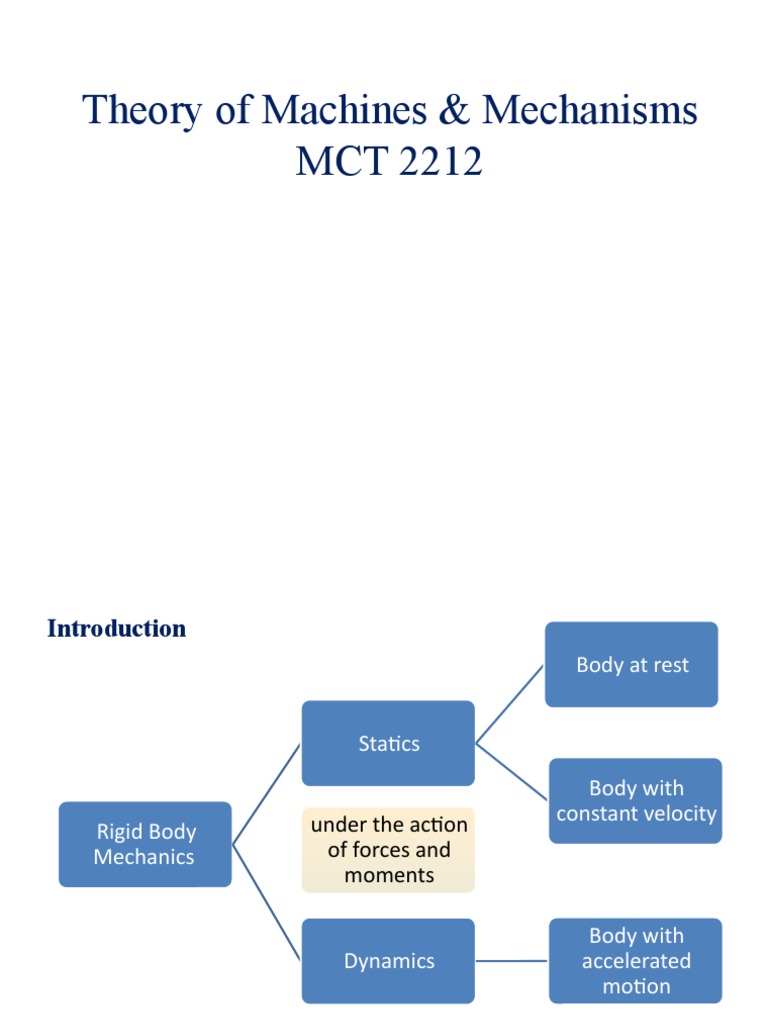 Theory of Machines & Mechanisms MCT 2212 | PDF | Machines | Kinematics