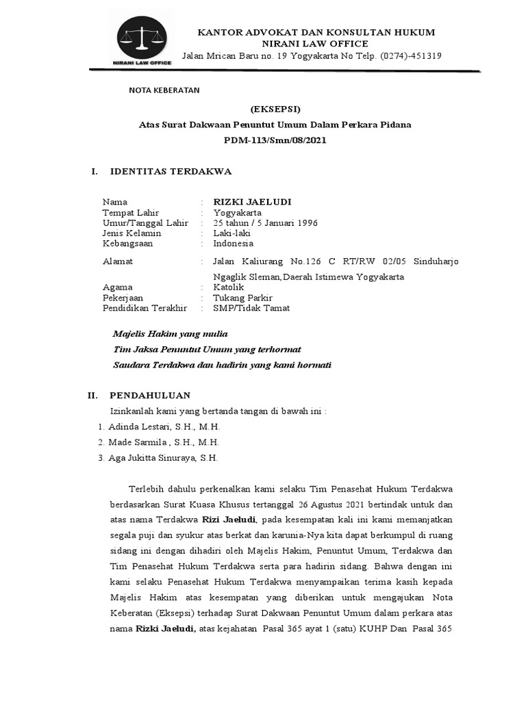 Nota Keberatan - Edit2 | PDF