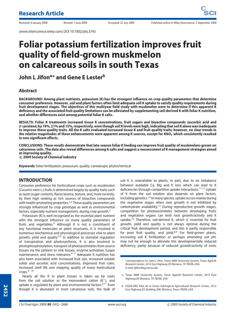 Musk Melon | PDF | Fertilizer | Soil