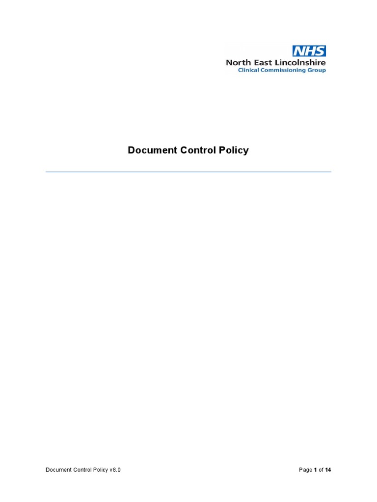 Document Control Policy | PDF | Governance | Policy