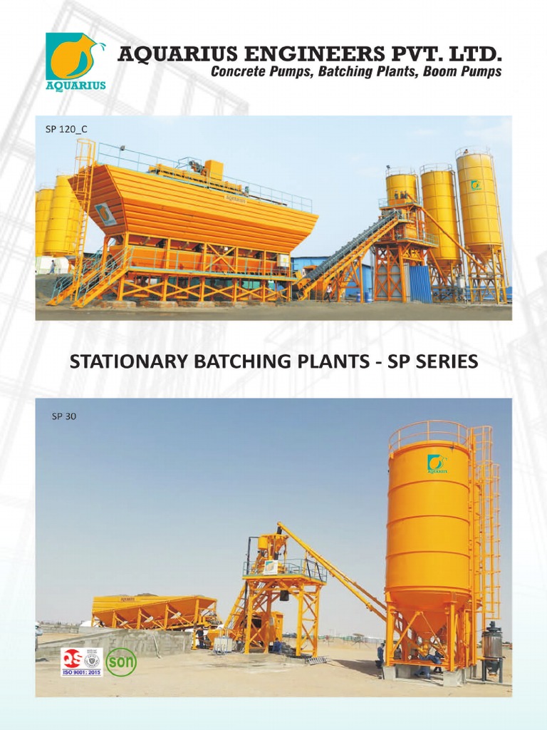 Aquarius SP 120 180 KW Concrete Batching Plant | PDF
