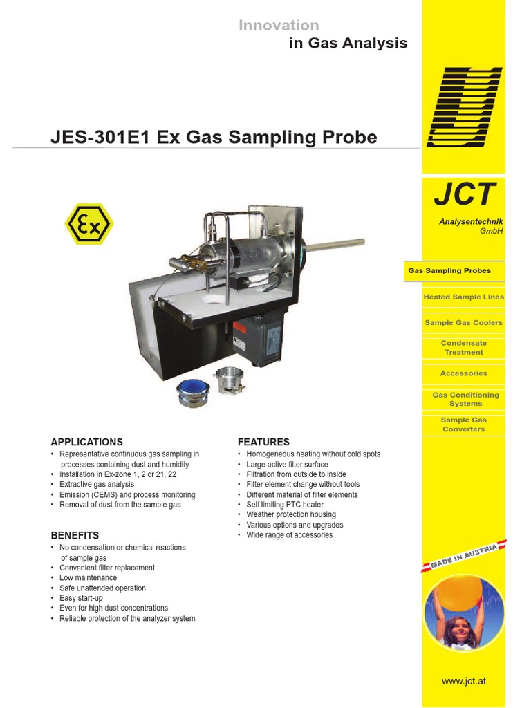 JES-301E1 Ex Gas Sampling Probe: Innovation | PDF | Valve | Pipe (Fluid ...