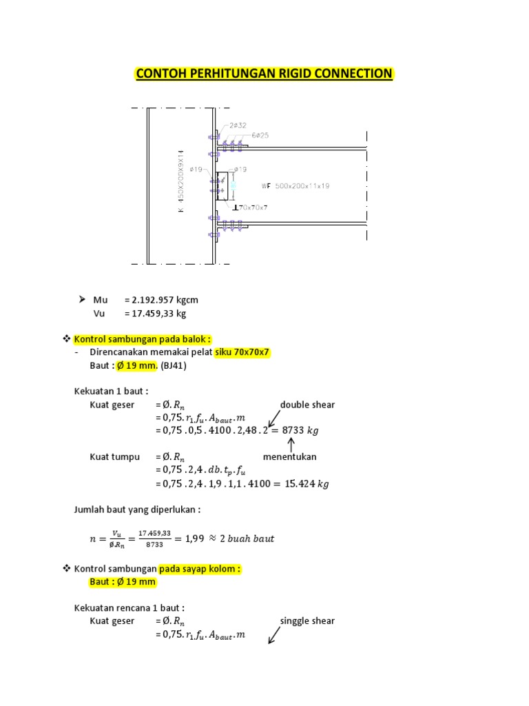 Contoh Soal Rigid Connection | PDF