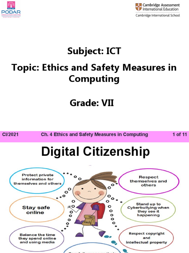 CAIE - VII - ICT - Ethics and Safety Measures in Computing | PDF ...