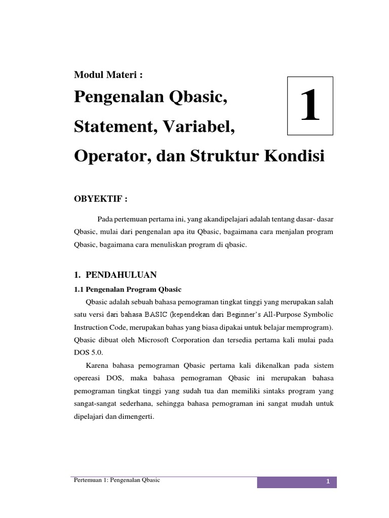1-Pengenalan Qbasic | PDF