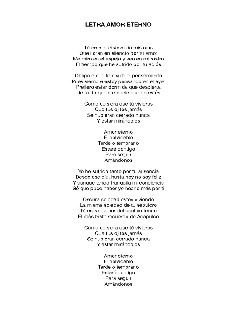 Letra Amor Eterno Pdf