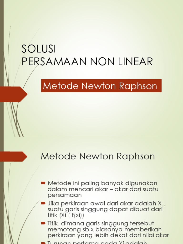 Metode Newton Raphson untuk Akar Persamaan | PDF