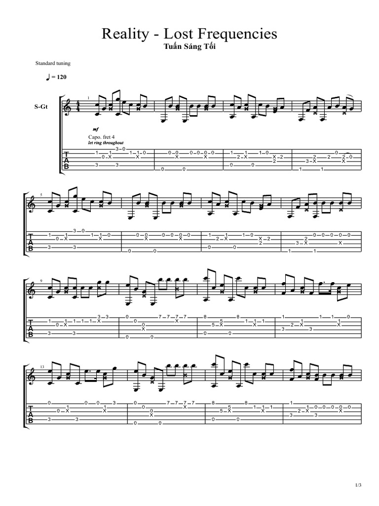 (Lost Frequencies) Reality - Tuấn Sáng Tối | PDF | Musical Instruments ...
