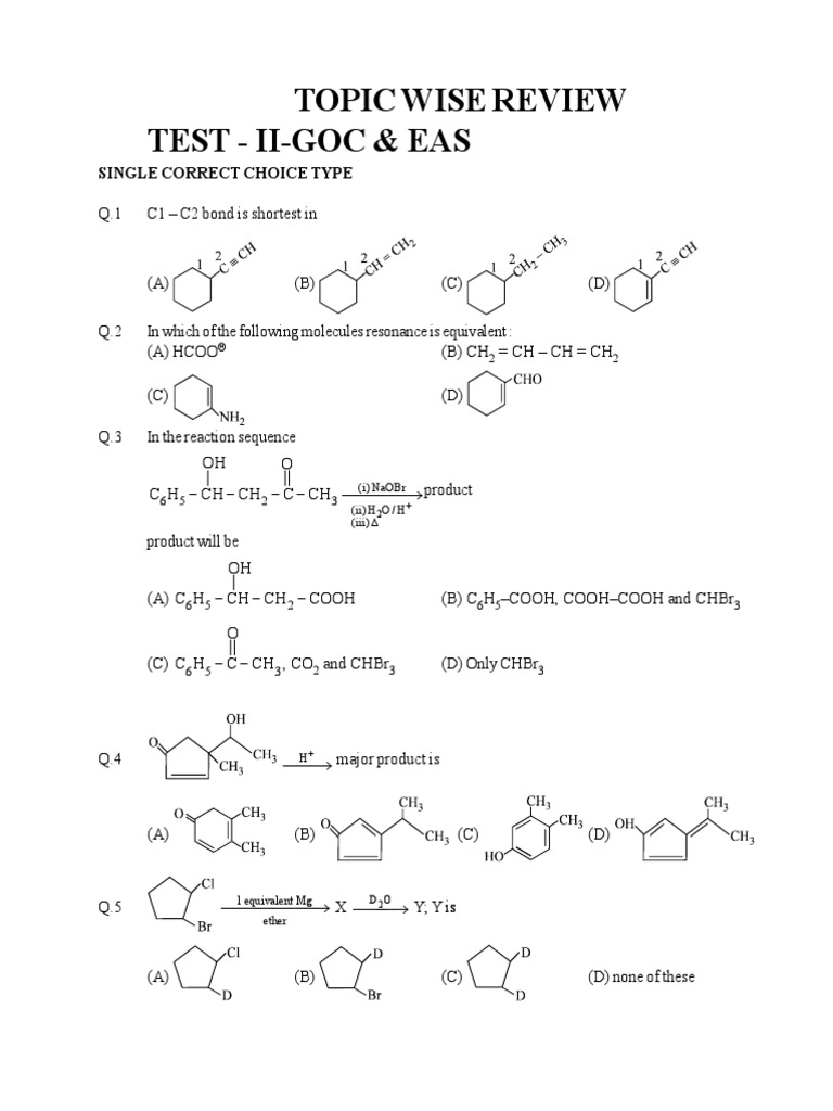 Goc & Eas Test-Ii | PDF | Chlorine | Sodium Hydroxide