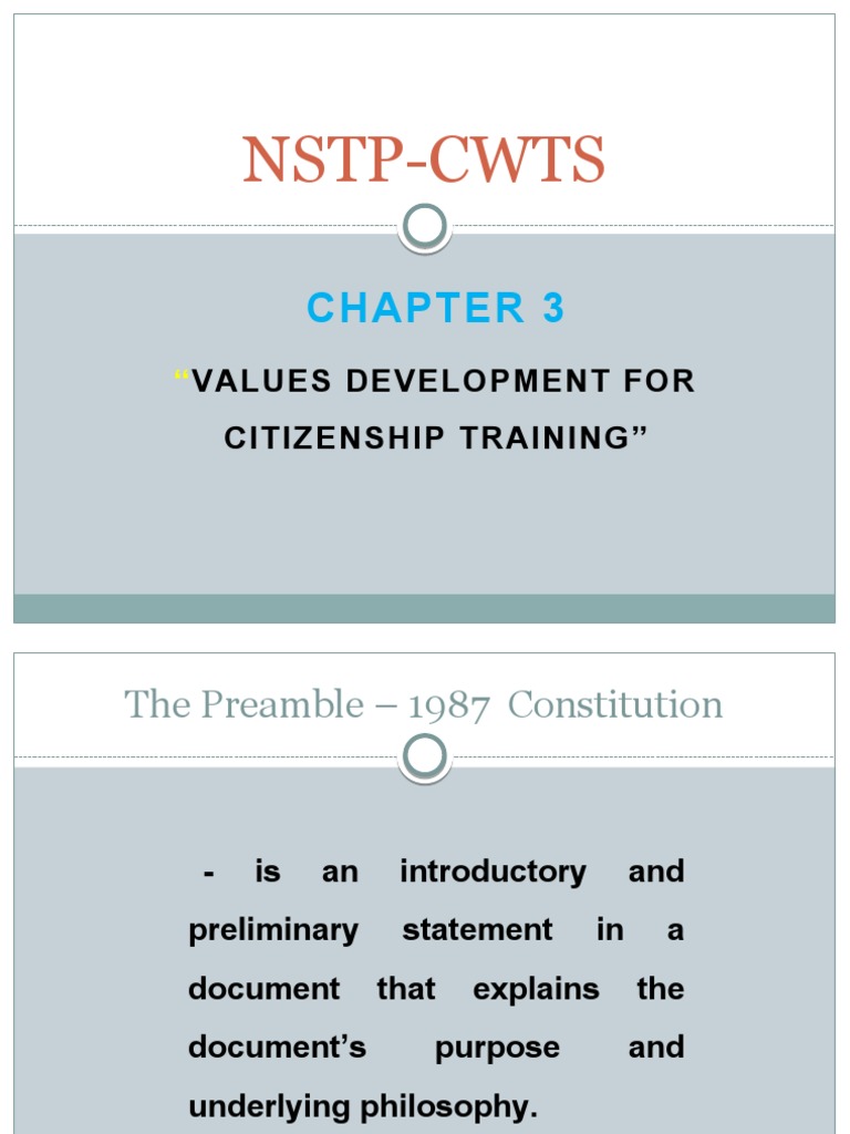 NSTP-CWTS: Values Development For Citizenship Training" | PDF | Social Science | Science ...