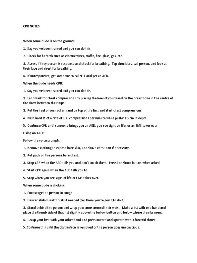 CPR Notes | PDF