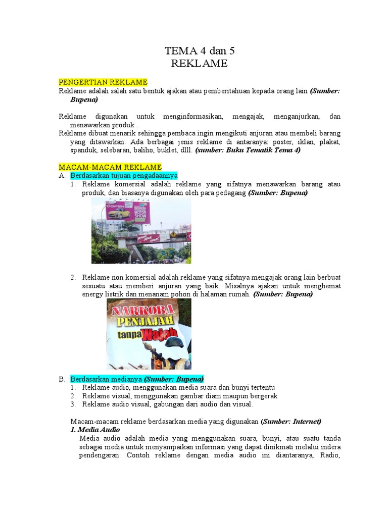 TEMA 4 Dan 5 REKLAME | PDF
