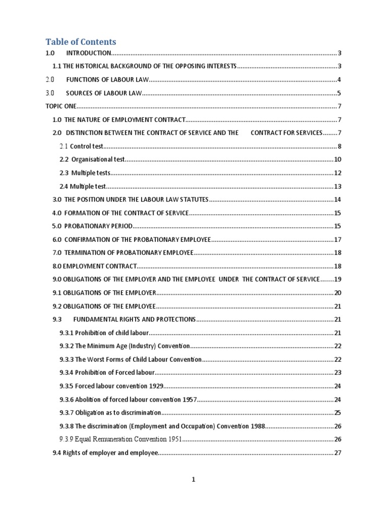 Labour Law Notes | PDF | Labour Law | Employment