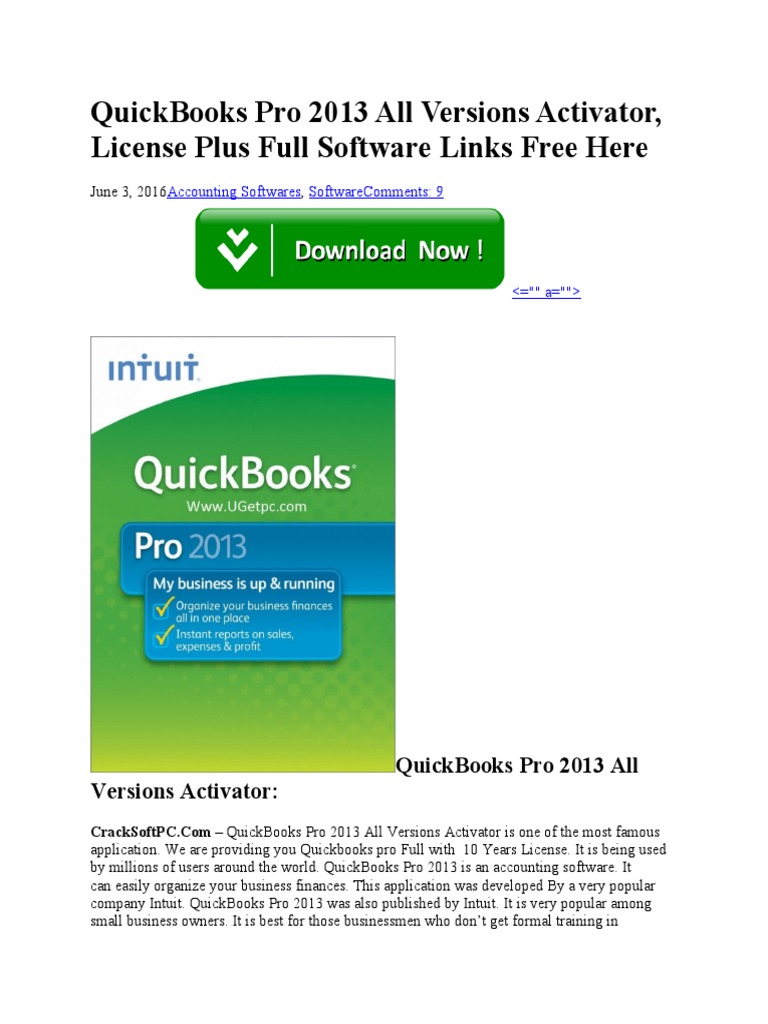 QuickBooks Pro 2013 All Versions Activator | PDF | Quick Books | Computing