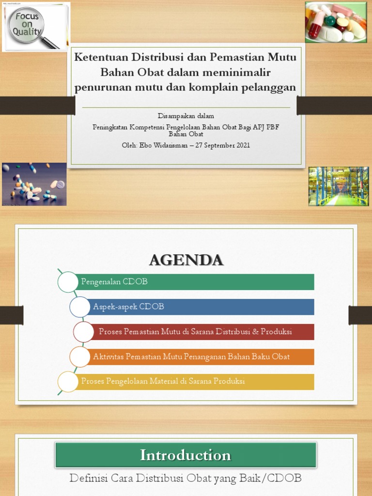 Materi - Pak Ebo - CDOB For PBF BBO | PDF | Kesehatan Holistik | Sains ...