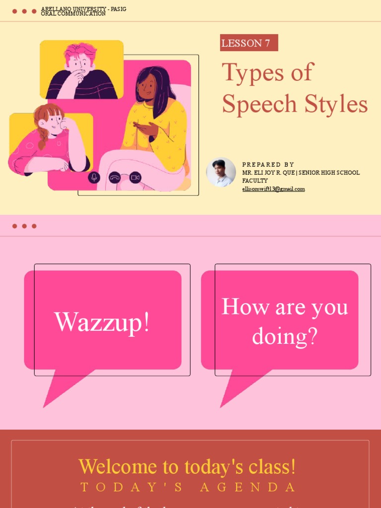 Understanding Speech Styles | PDF | Conversation | Communication