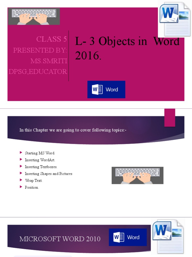Word Processing Basics for Class 5 | PDF