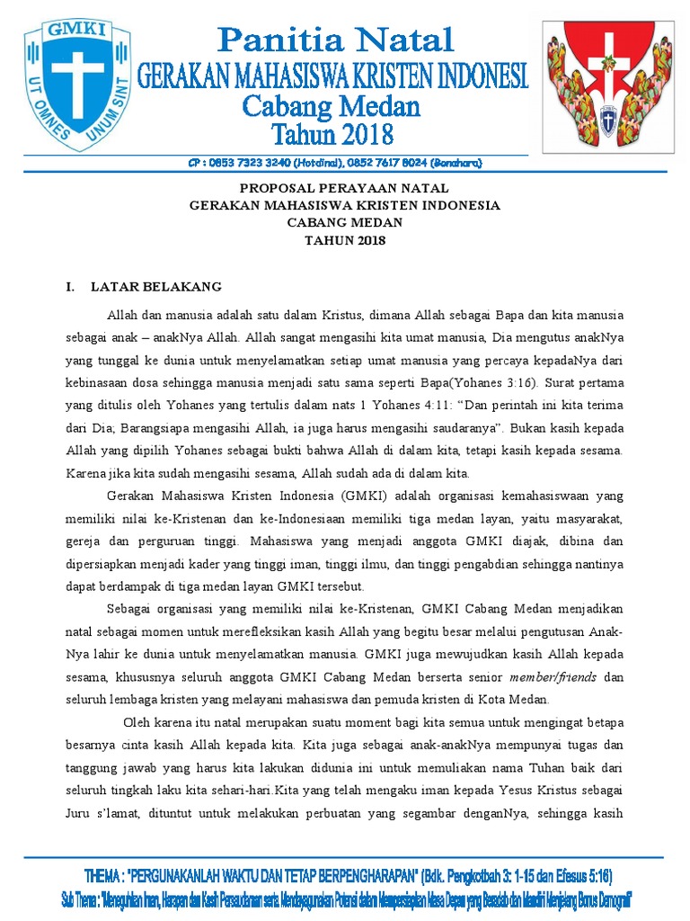 Proposal Panitia Natal GMKI Medan | PDF