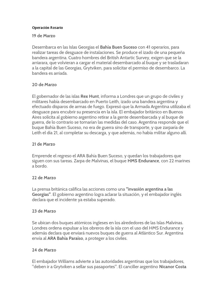 Operación Rosario | PDF | Militar | Operaciones militares