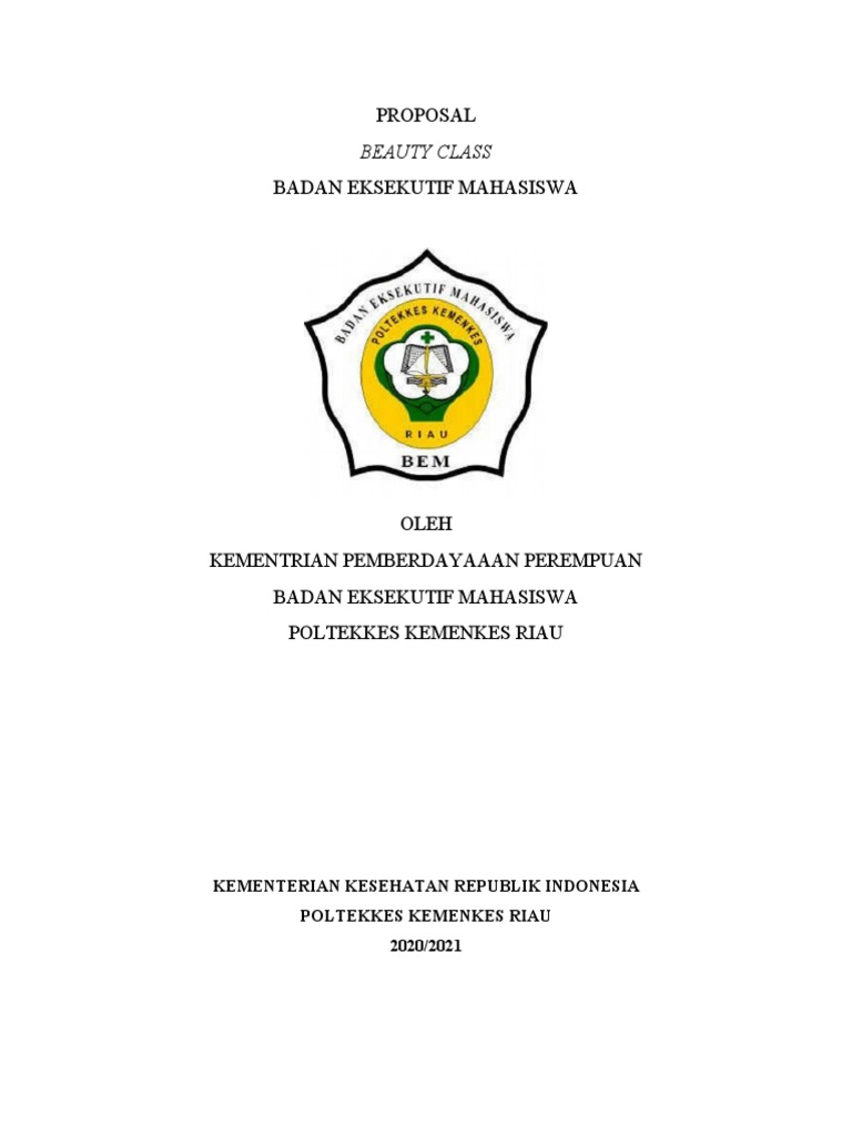 Proposal Kegiatan Beauty Class 2021 | PDF