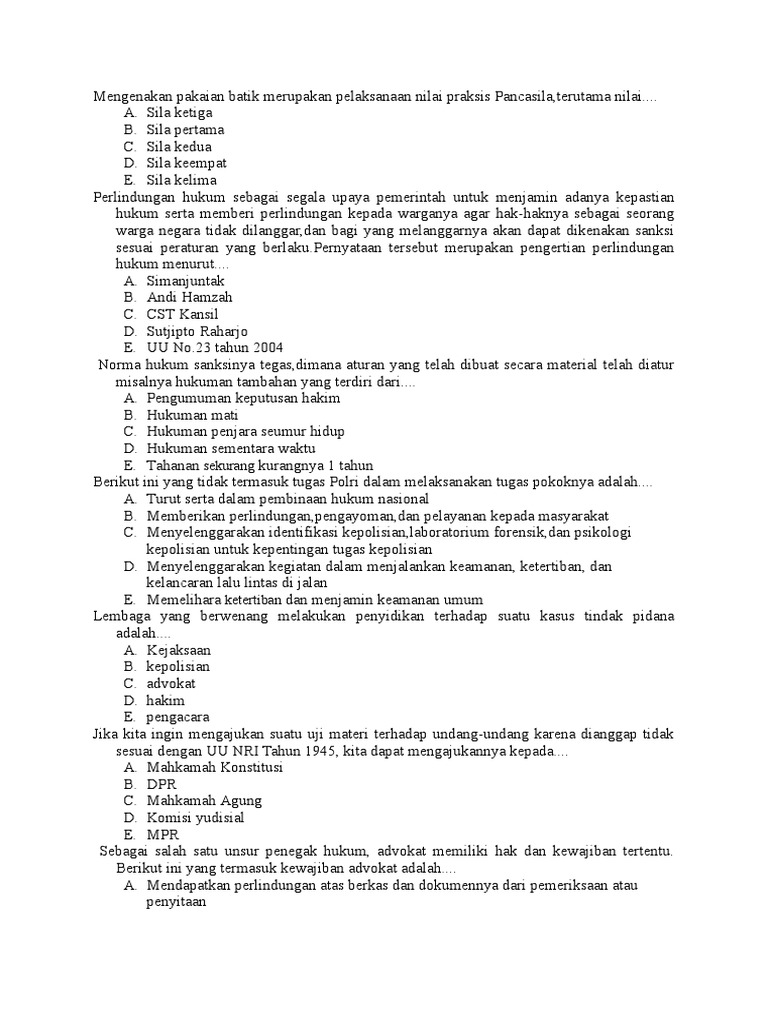 Ulangan Harian Bab 2 PKN Xii | PDF