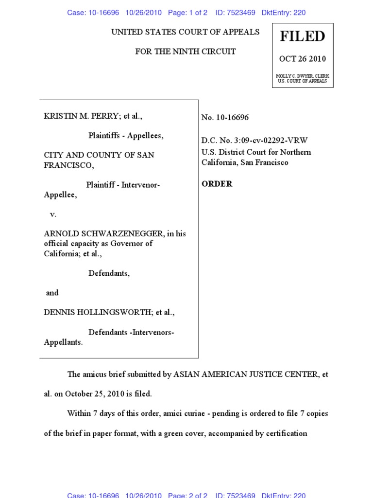 Ninth Circuit Order on Amicus Brief | PDF | Amicus Curiae | United ...